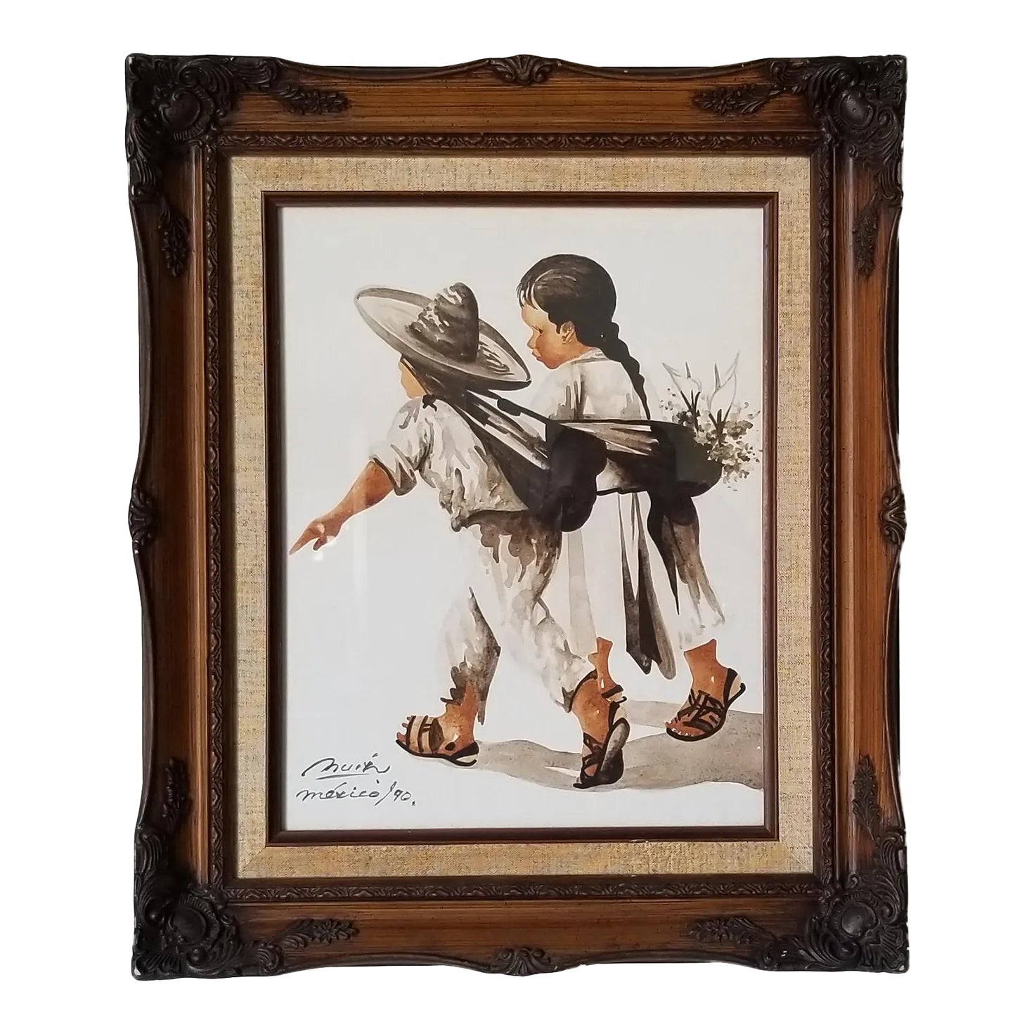 1990's Muir Figurative Abstract Watercolor Painting | Chairish