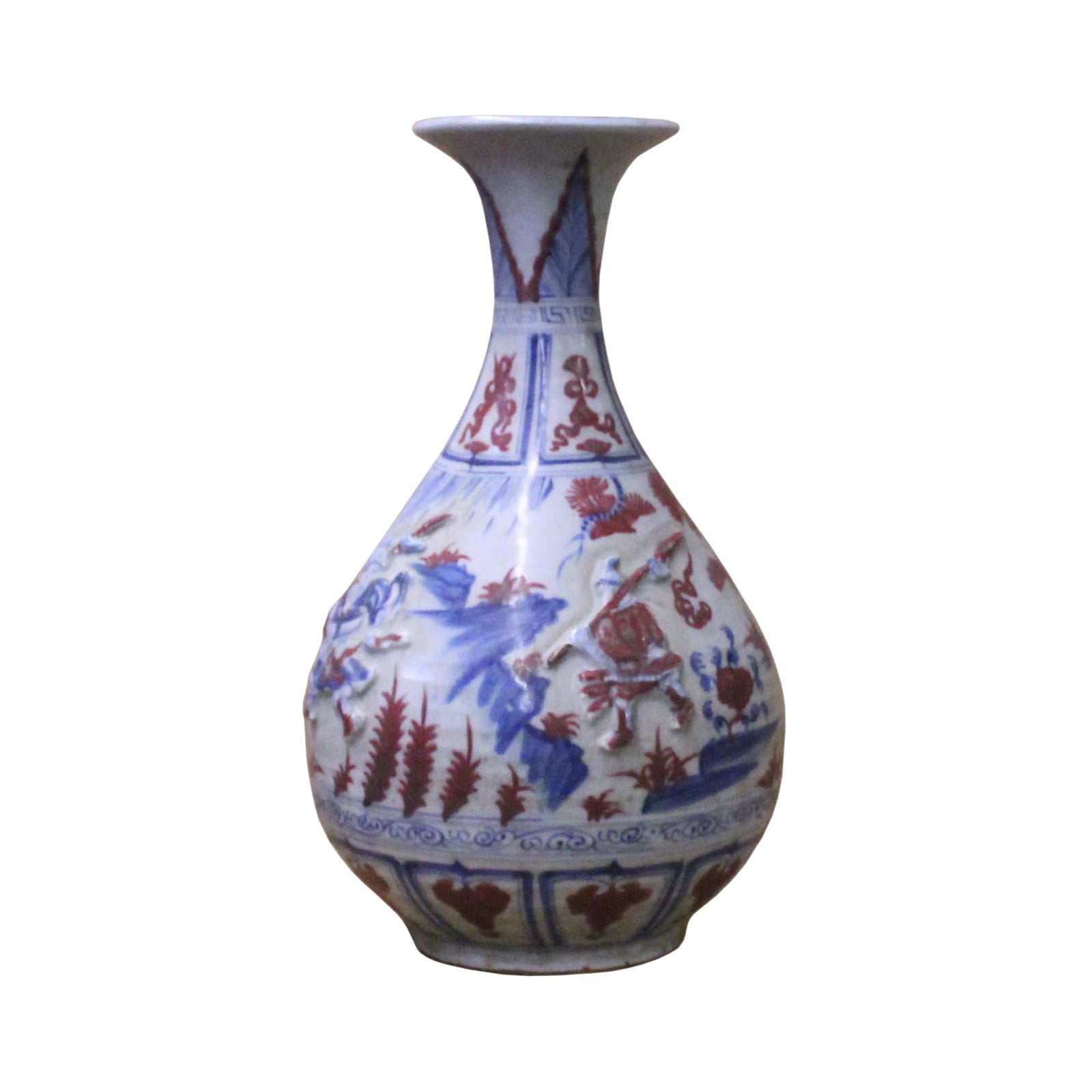 Handmade Ceramic Red Blue White Dimensional People Vase Jar Cs5134S ...