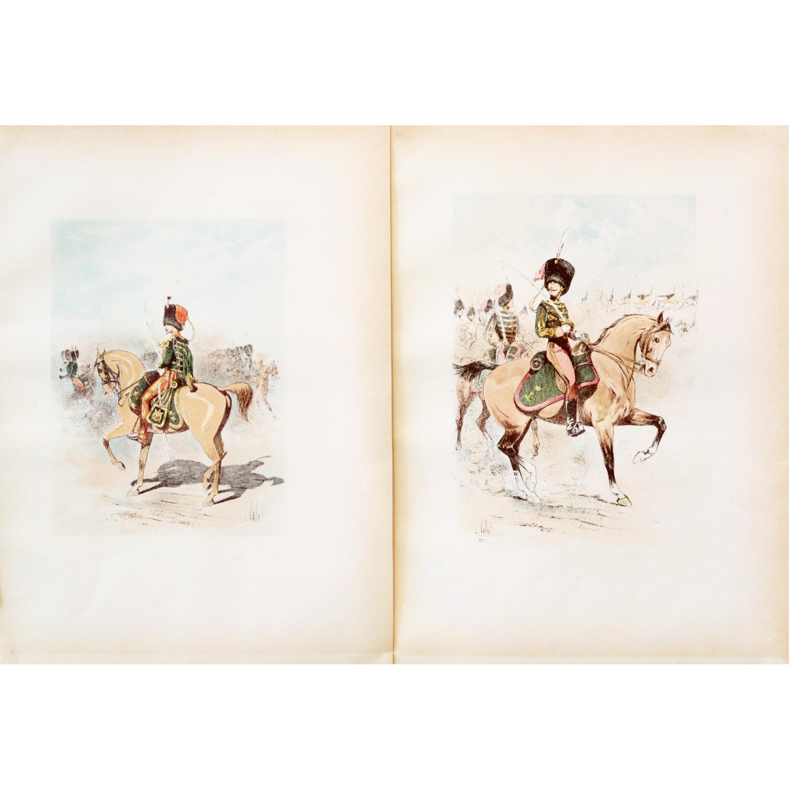 1893 French Cavalry Lithographs, Firmin Didot - Vallet (Set #27) | Chairish