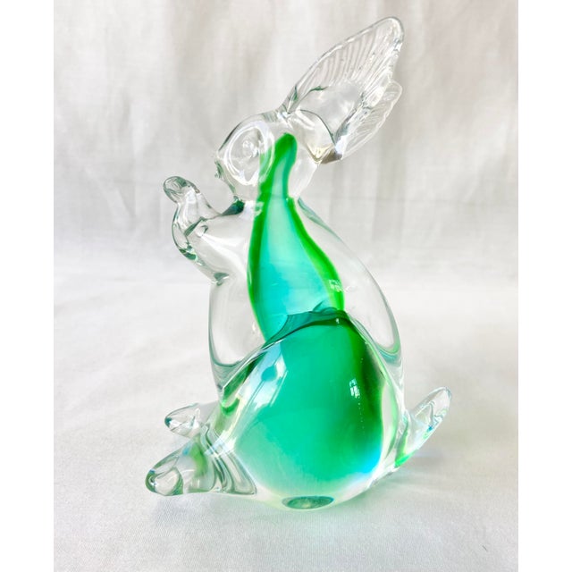 Modern Dual Toned Art Glass Rabbit Figurines - a Pair | Chairish