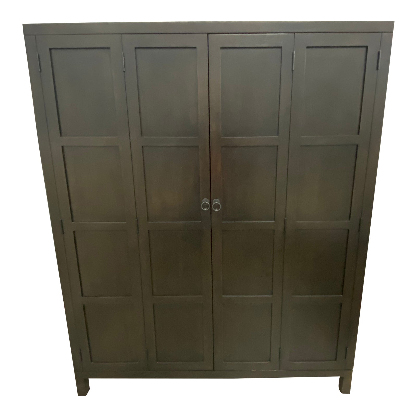 Maria Yee Room and Board Black Panel Tv Cabinet Armoire | Chairish