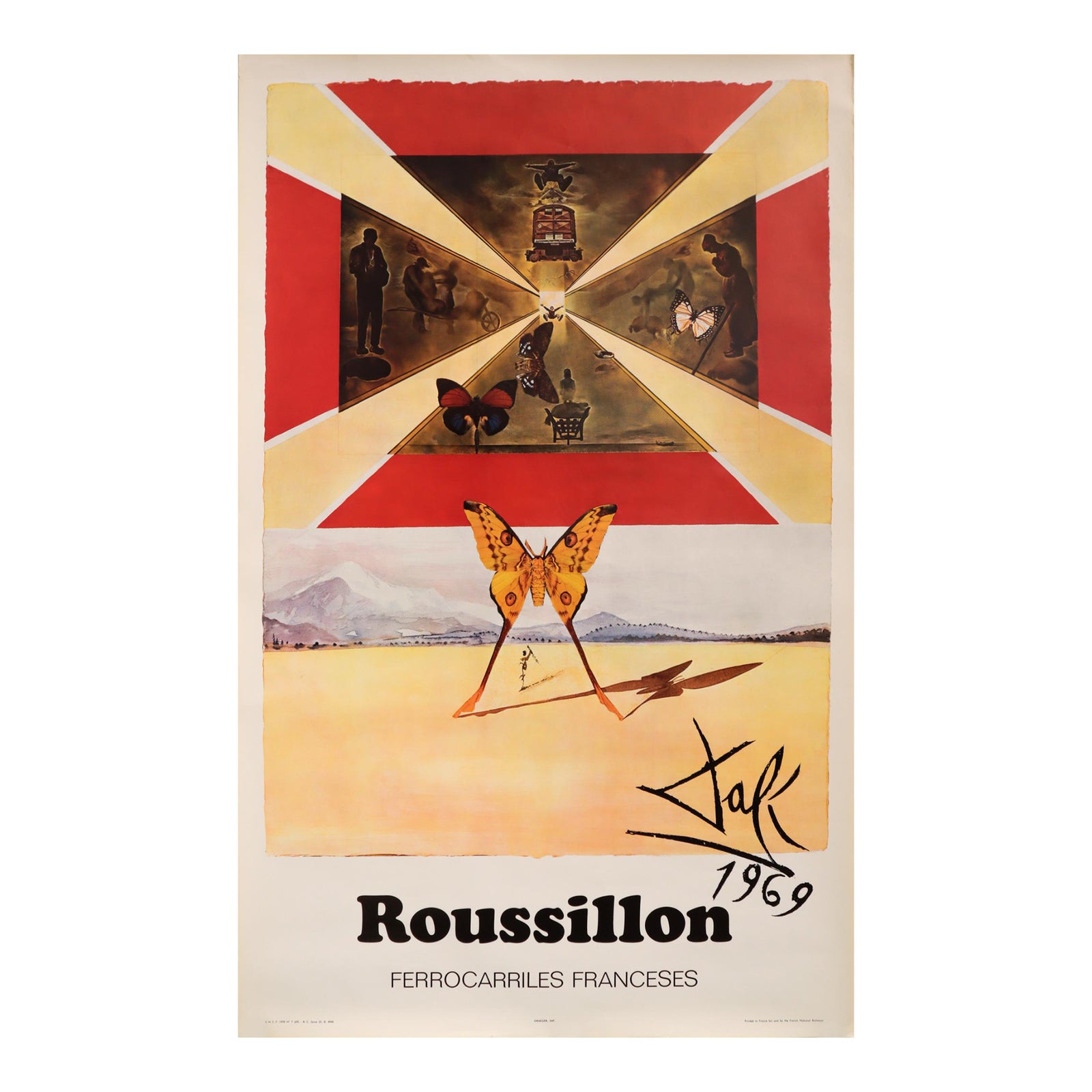 1969 French Railway Poster - Roussillon, Ferrocarriles Franceses ...