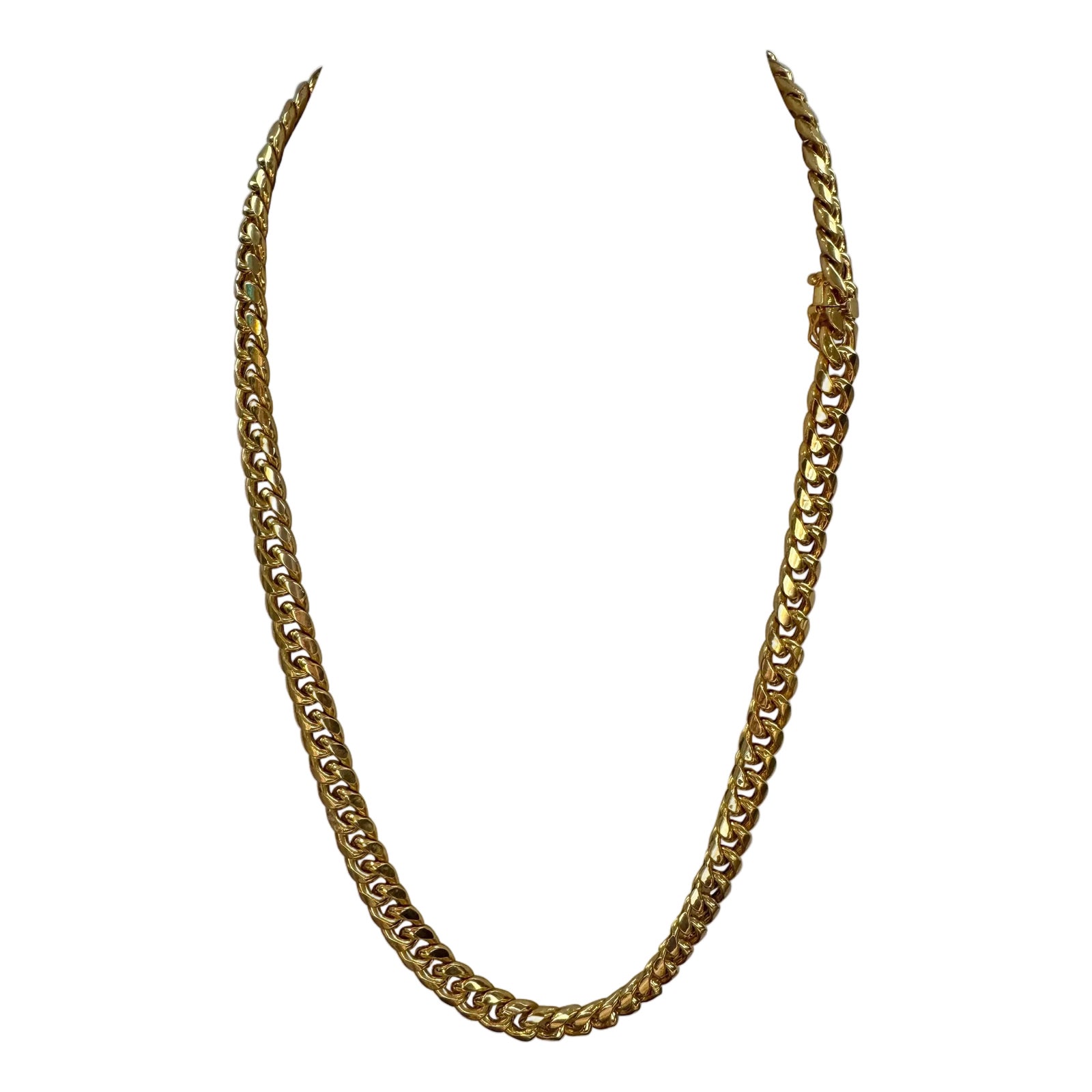 Vintage 14 Karat Yellow Gold 54.7 Gm Miami Cuban Link Italian Chain ...