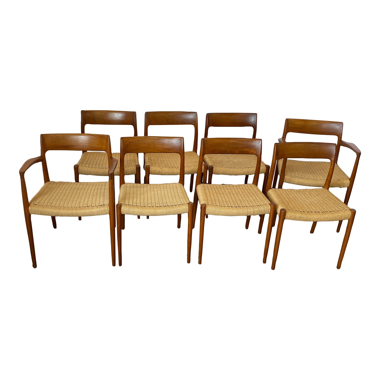 Mid 20th Century Style of Niels Moller Teak Dining Chairs Model 77 & 57 ...