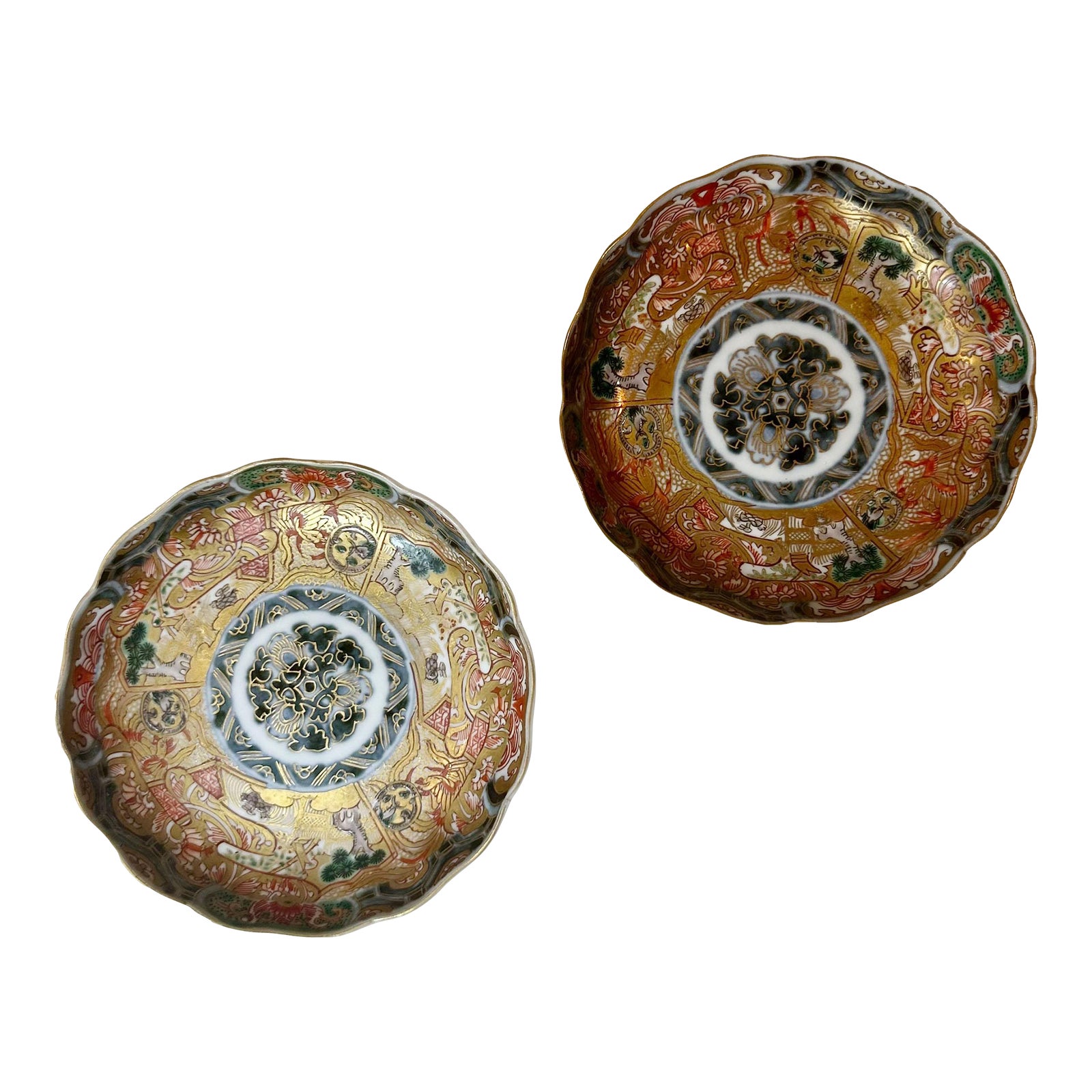 19th Century Japanese Amari Small Plates - a Pair | Chairish