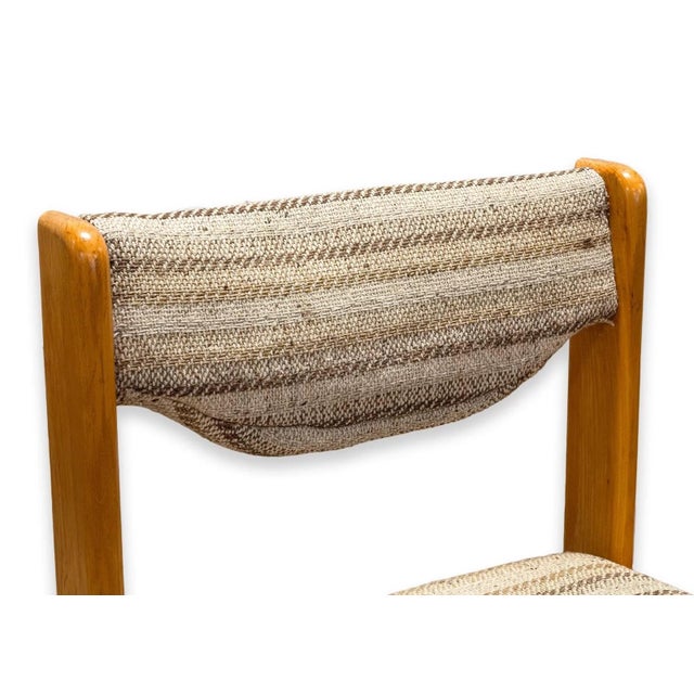 Ralph Rye for Thonet Solid Elm Side Chair with Brown Striped Upholstery ...