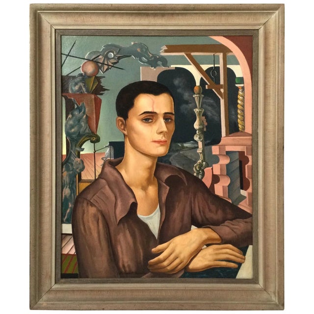 Early 20th Century Surrealist Figurative Portrait Painting by William ...