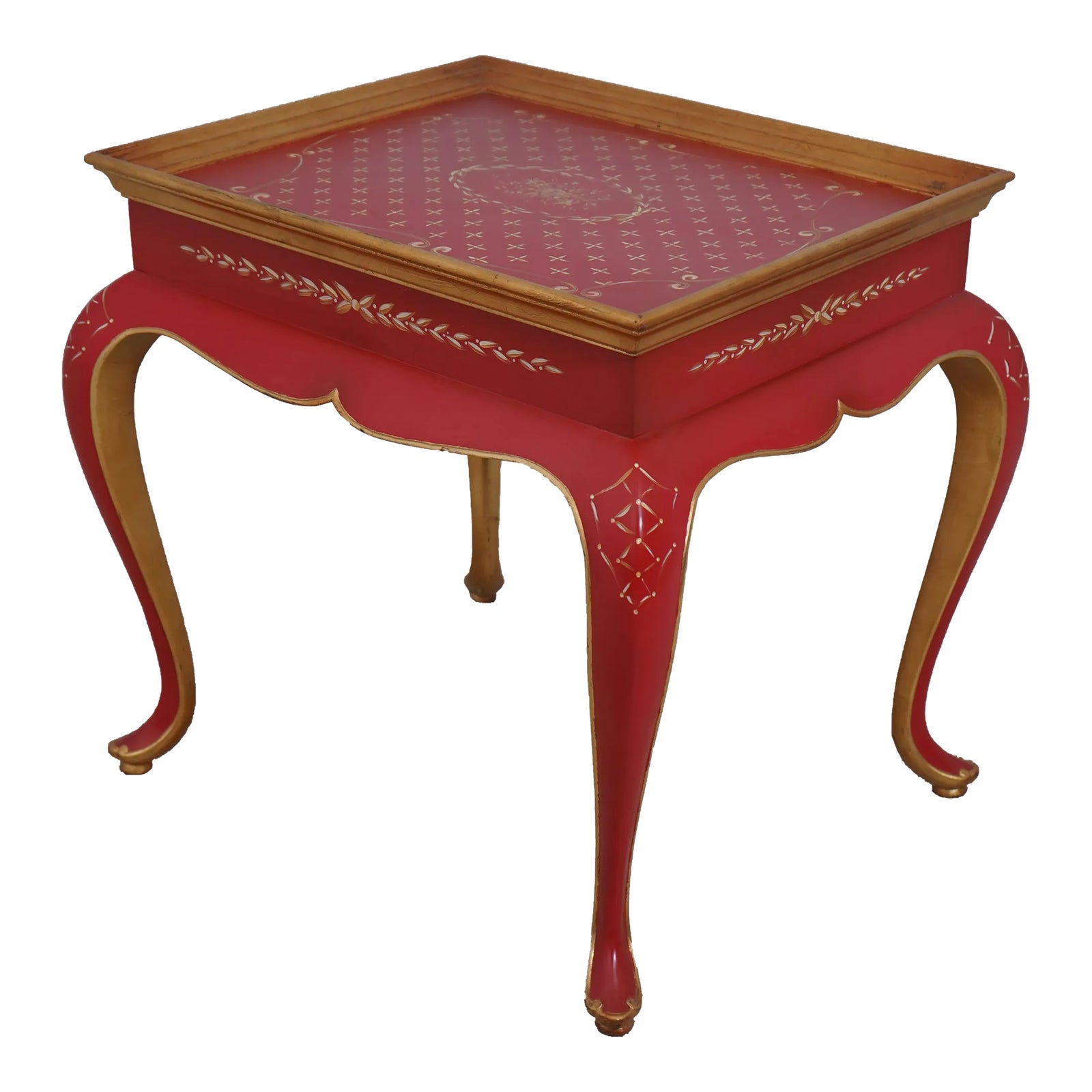 Ardley Hall French Paint Decorated Tea Table | Chairish
