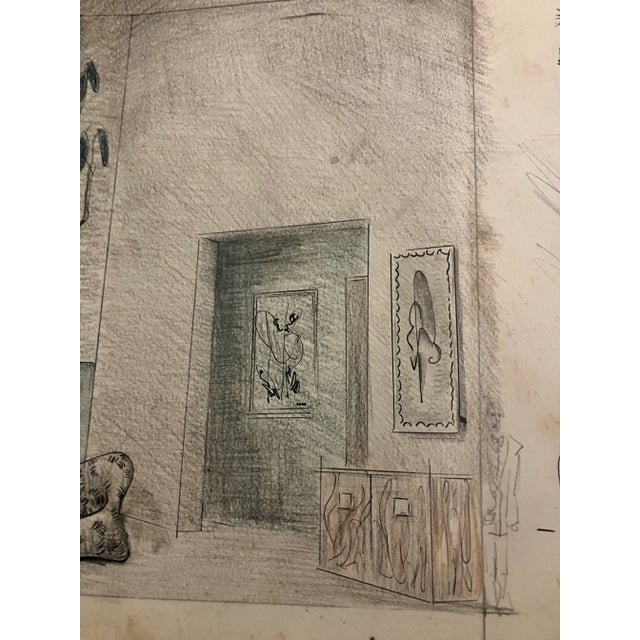 1940’s Original Noel Coward Design for Living Set Design Ink/Pastel ...