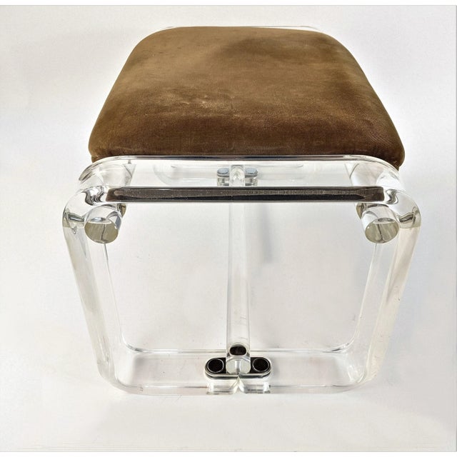Vintage Lucite Stool Ottoman | Chairish