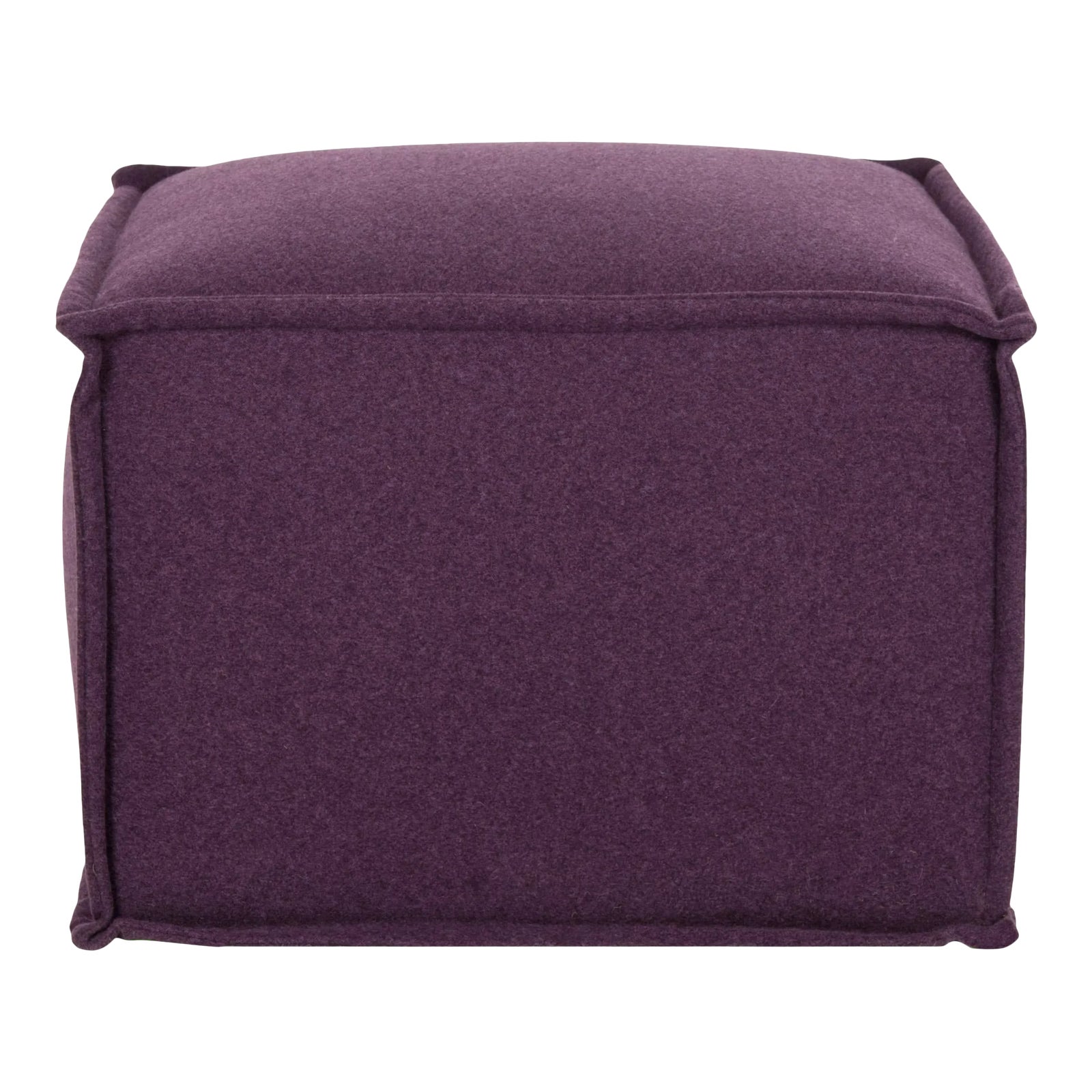 Modern Pouf in Plum | Chairish