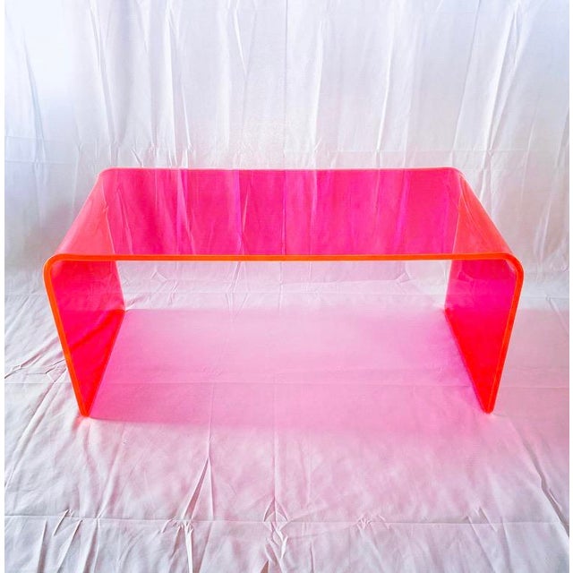 “The Long Game” Coffee Table in Neon Pink | Chairish