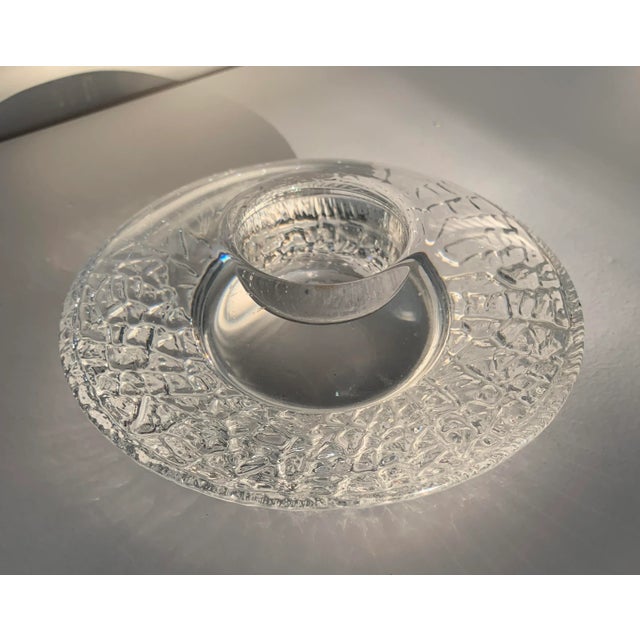 Pair of 1990s Orrefors Crystal Discus Votive Candle Holder | Chairish