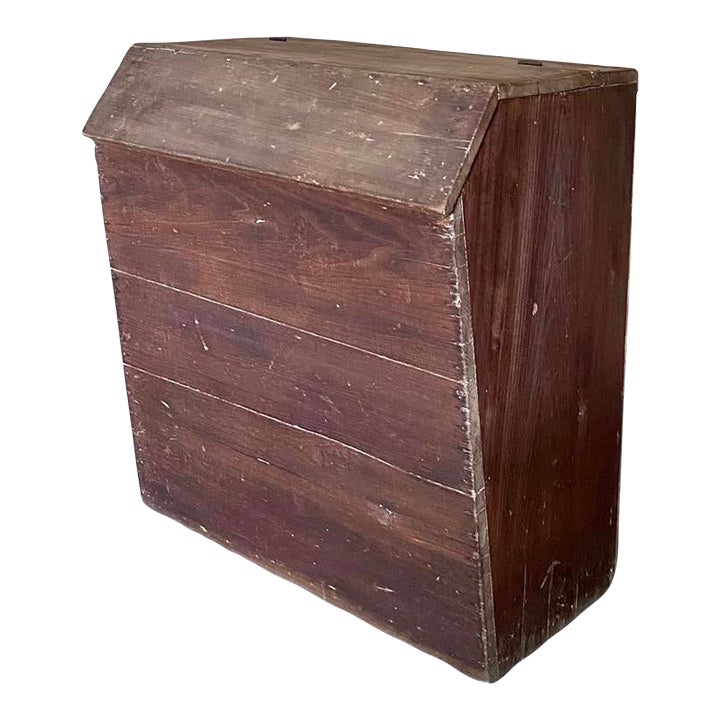 19th C Primitive Weathered Grain Bin / Console Table | Chairish