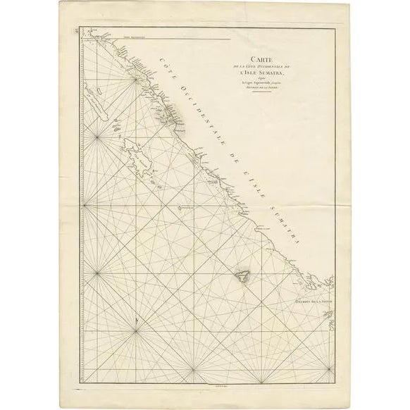 Antique Coastal Map of Sumatra attributed to De La Haye, 1780 | Chairish