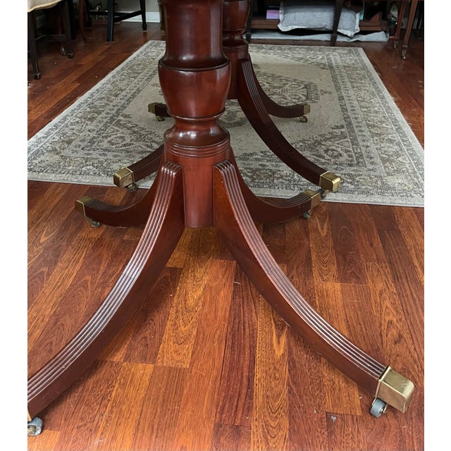 Baker Inlaid Dining Pedestal Table Historical Collection Vintage | Chairish