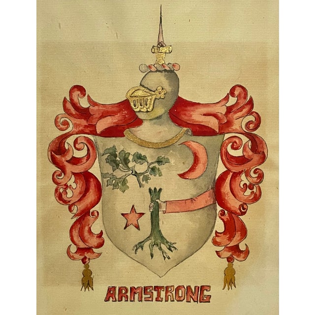 Late 19th Century "Armstrong" Coat of Arms Hand Painted, Antique Frame ...