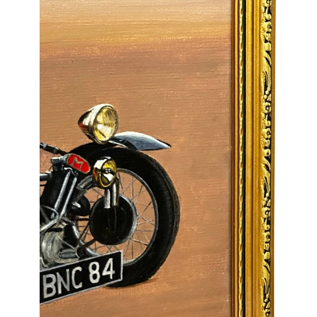 Vintage British Oil Painting of a Red Morgan 1935 V-Twin Three Wheeler ...