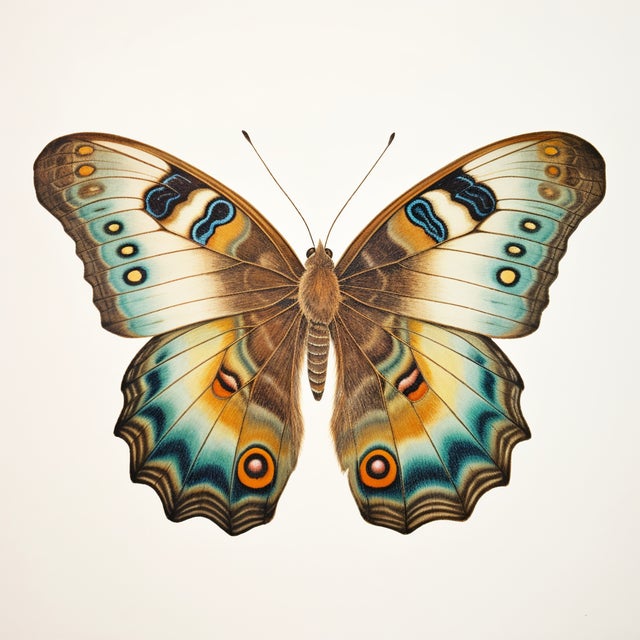 20' X 20' 'Butterfly' - Original Botanical Fine Art Print | Chairish