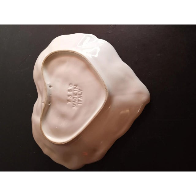1970s Ivory Porcelain Heart Shaped With Cherub 3d Relief Made in Italy ...