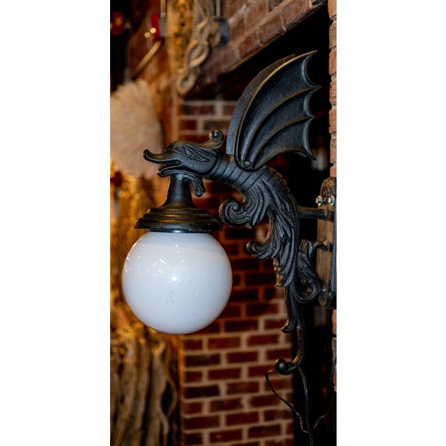 Dragon Gargoyle Wall Sconce Fixture | Chairish