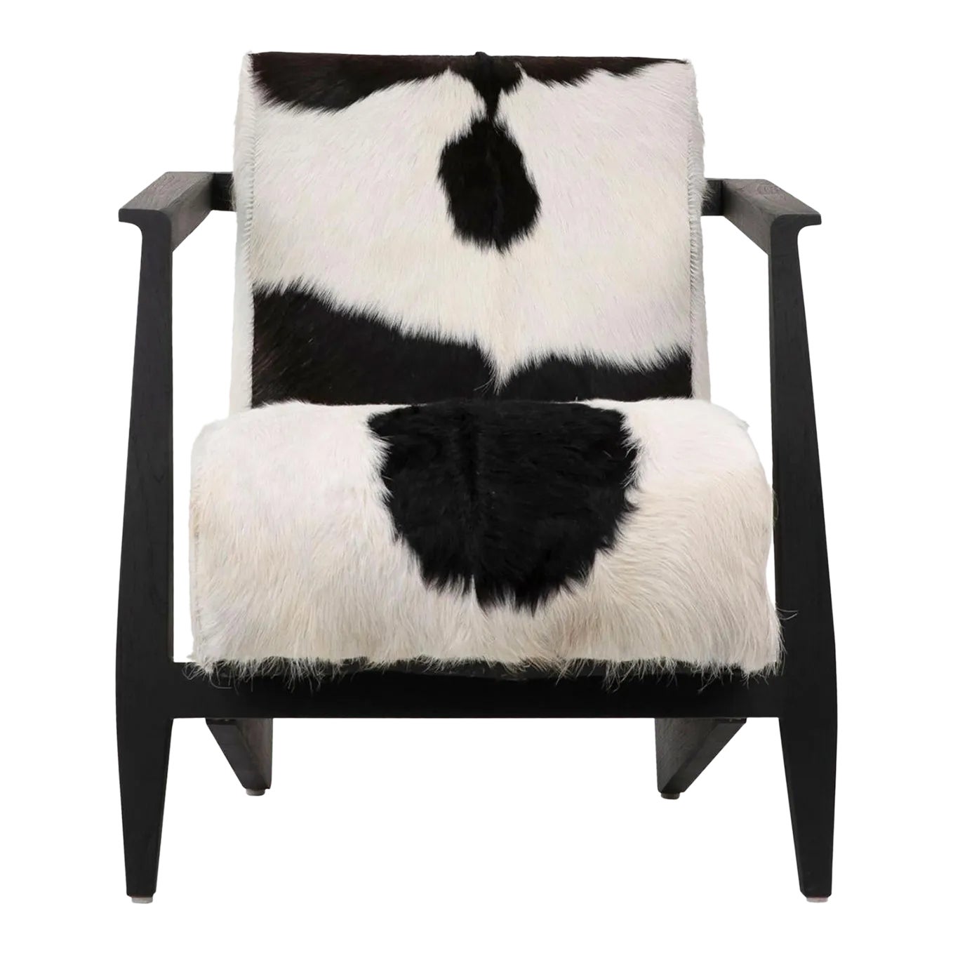 Black & White Deco Cow Chair | Chairish