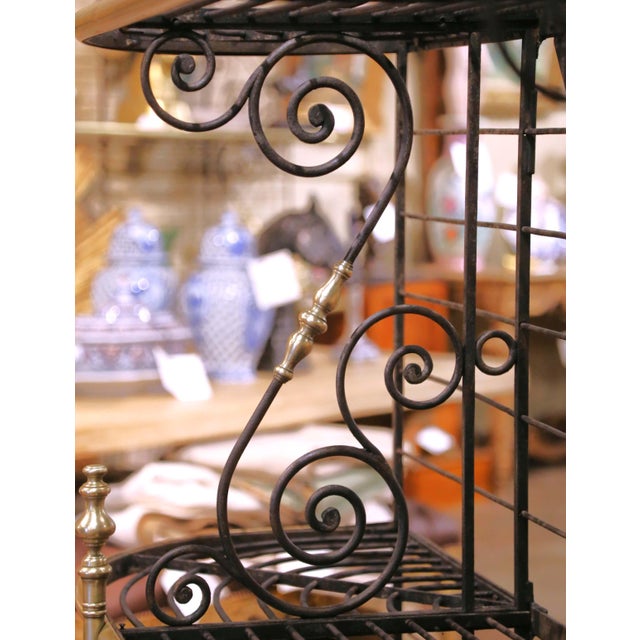 Early 20th Century French Wrought Iron and Brass Baker’s Rack on Wheels ...
