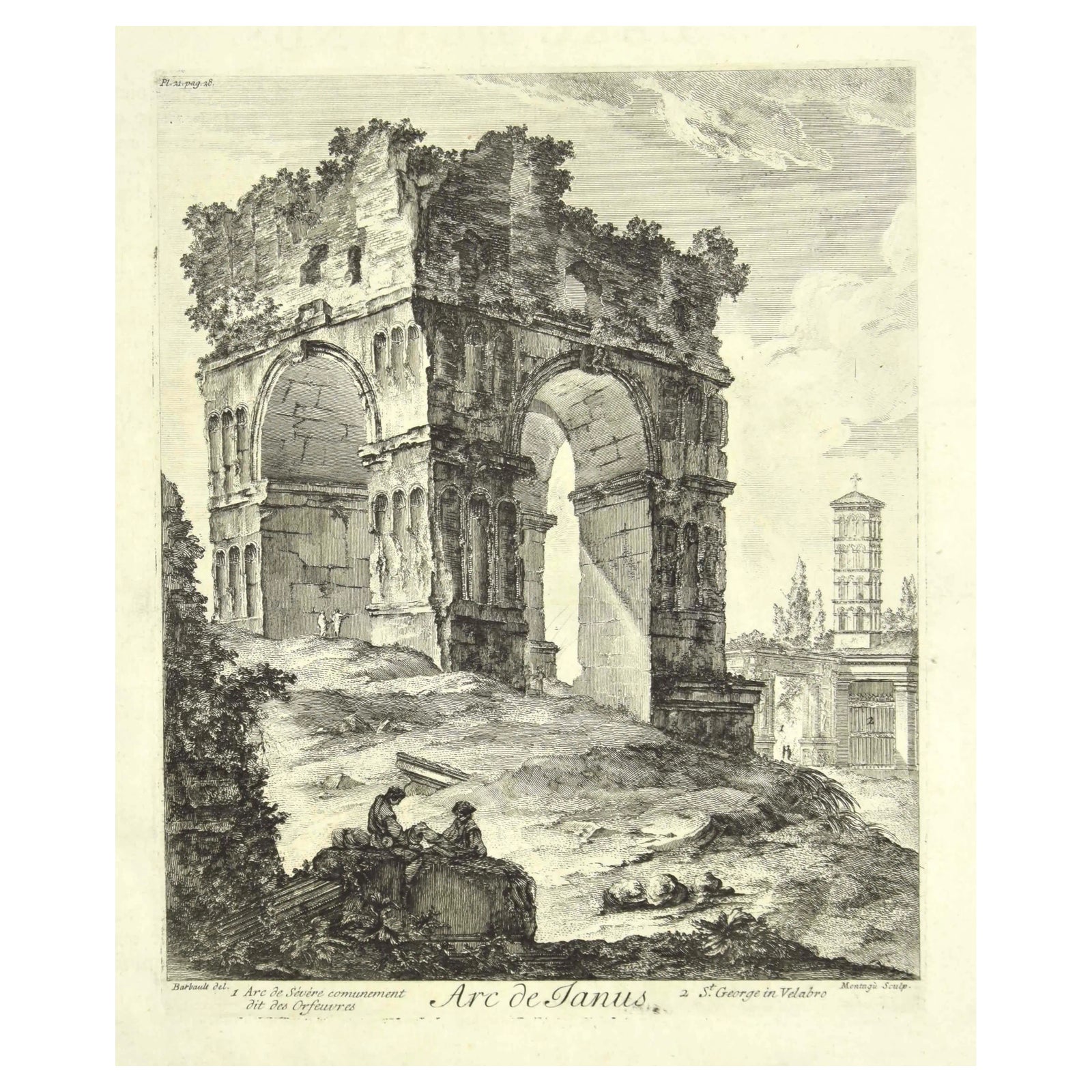 Dominique Montagù, Arch of Janus, Etching, 18th Century | Chairish