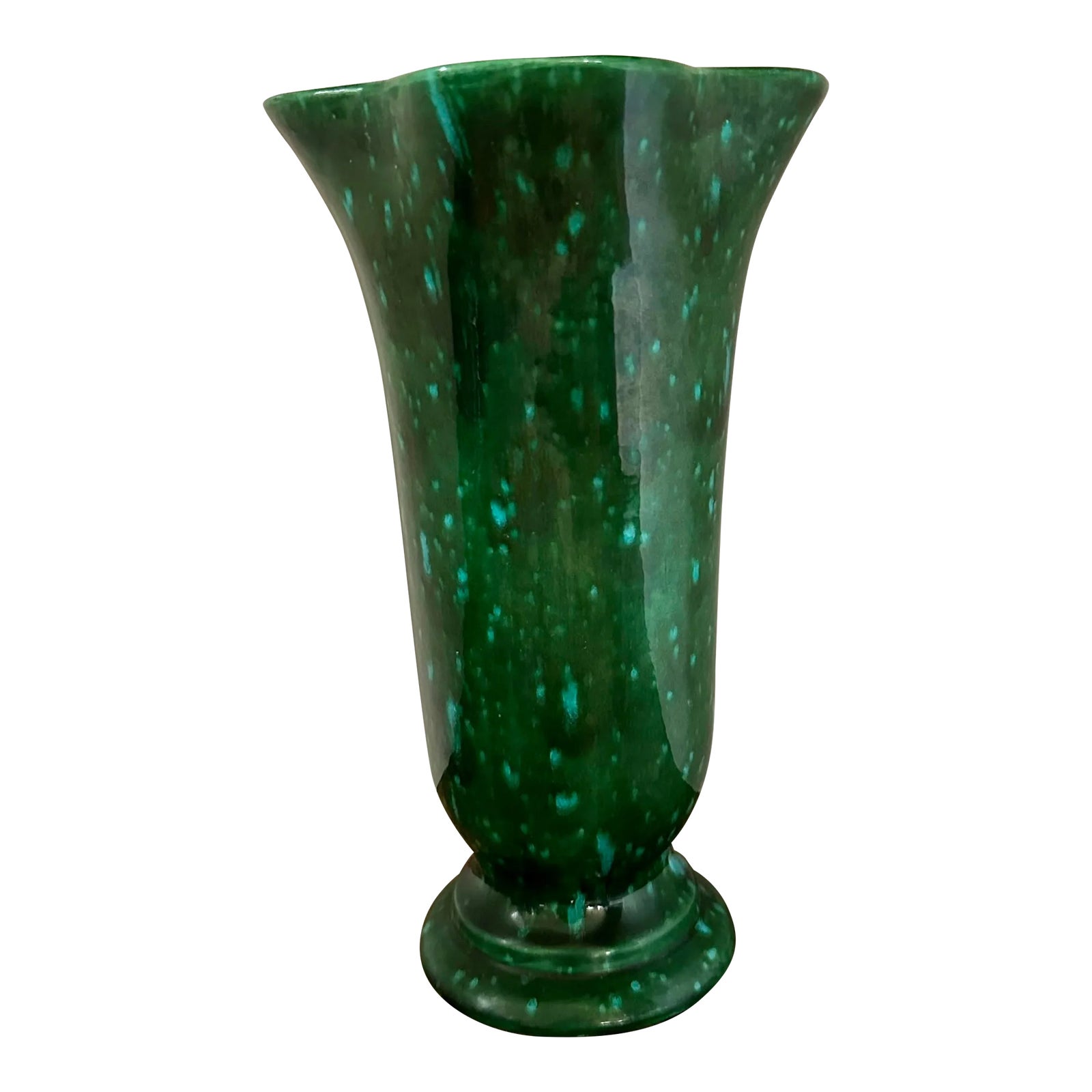 Vintage Green Vase | Chairish