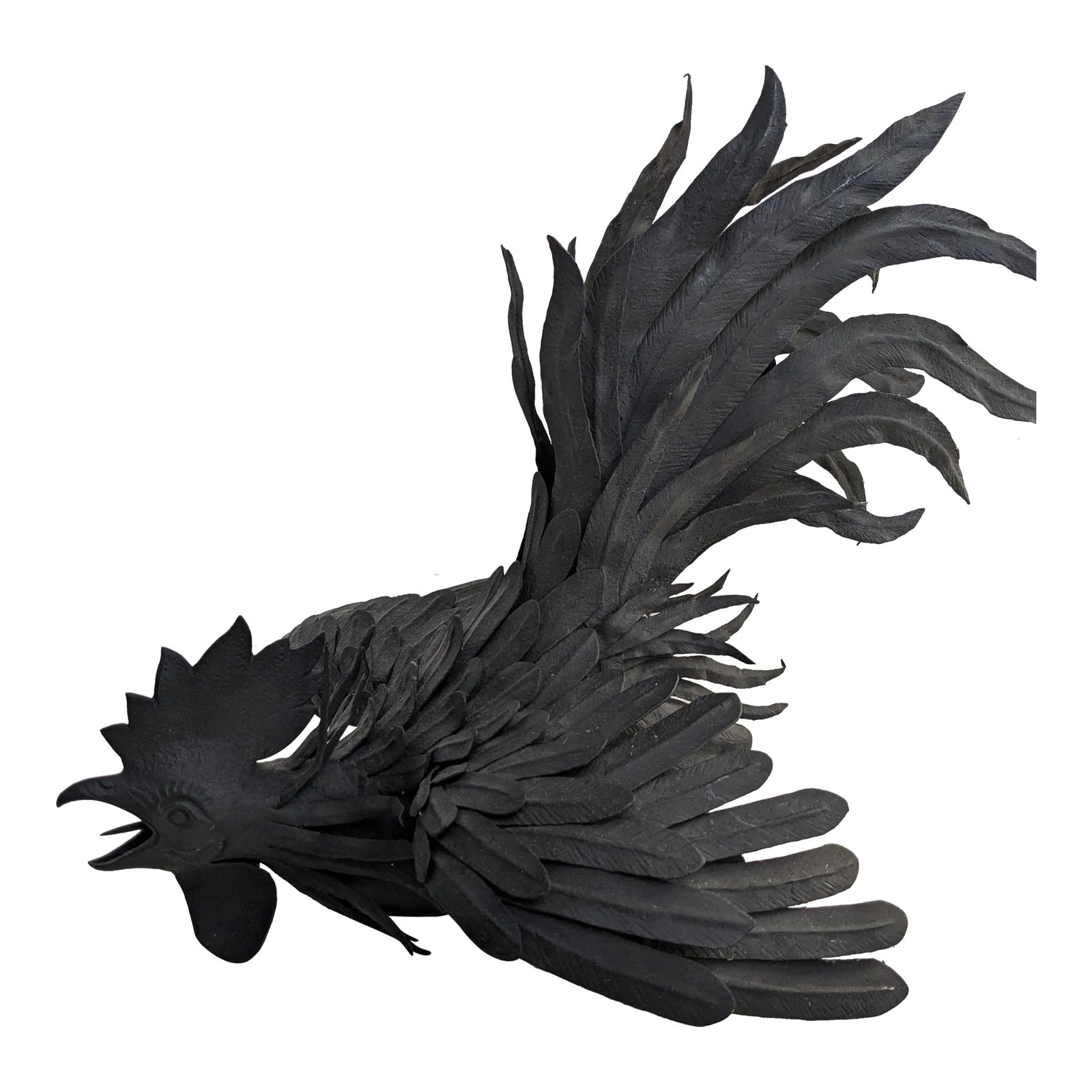Early 1900's Metal Work Hand Wrought Forged Rooster Sculpture | Chairish