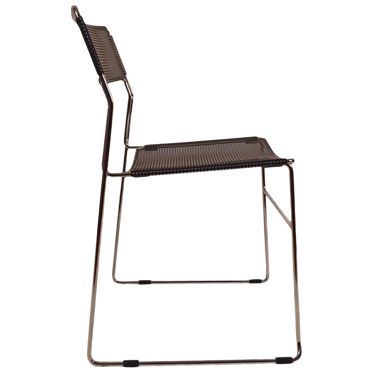 Black and Chrome Metal Mesh Chair | Chairish