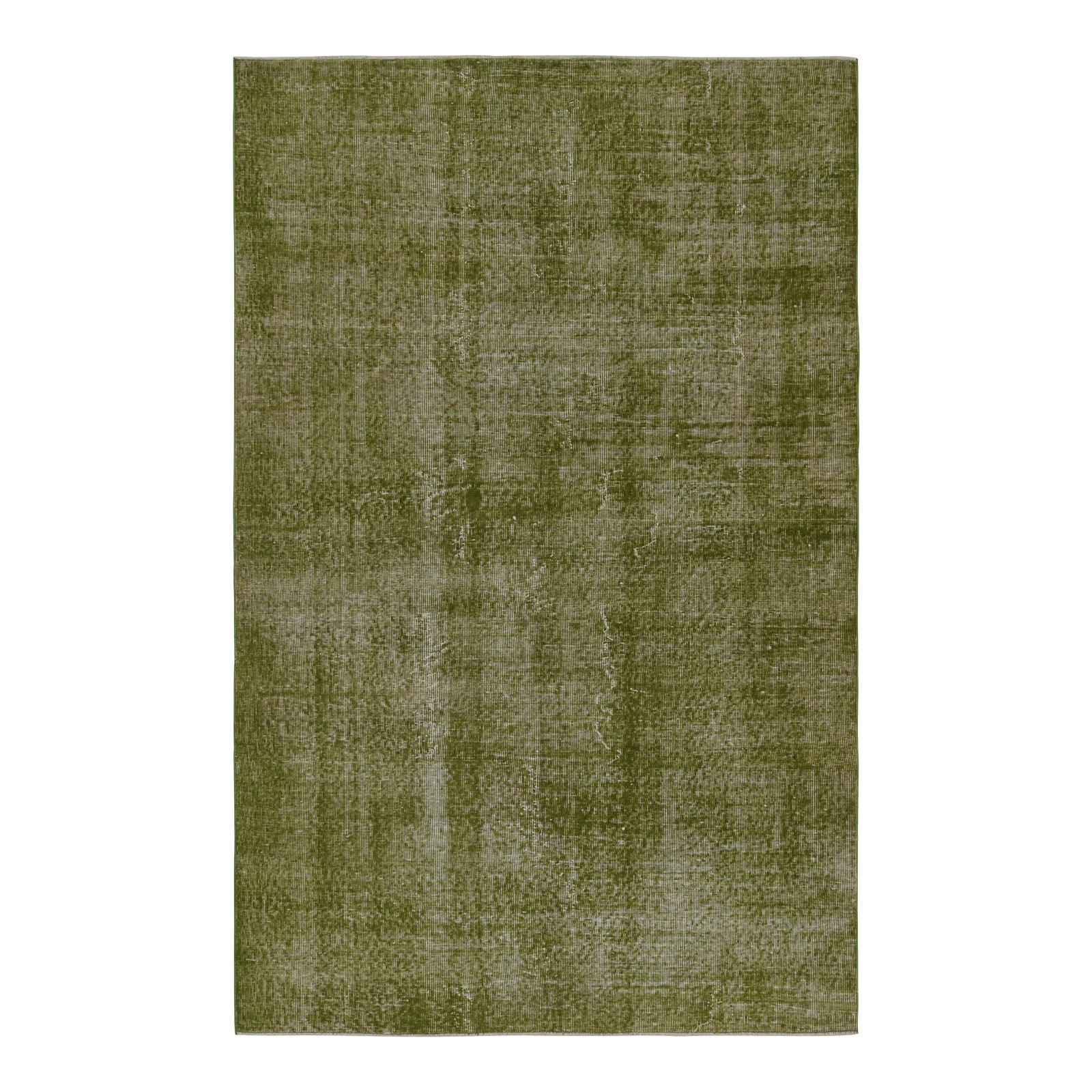1960s Vintage Zeki Müren Solid Rug in Chartreuse Green | Chairish