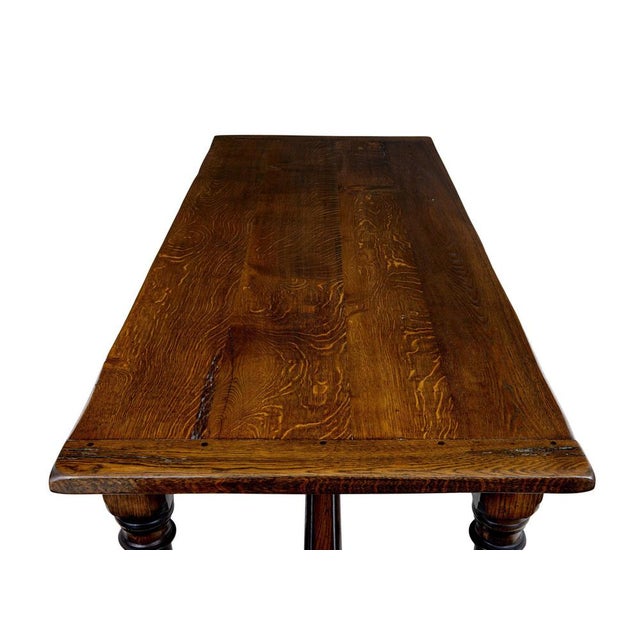 English Oak Refectory Dining Table, 1990s | Chairish