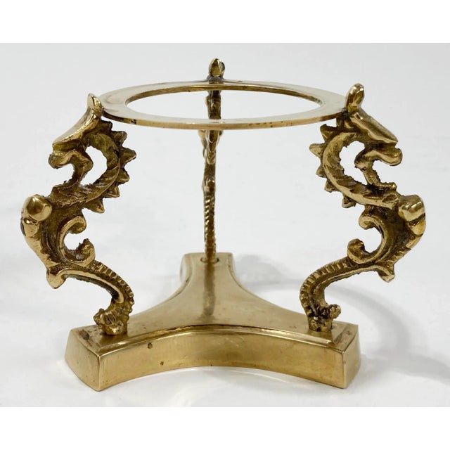 Vintage Brass Serpent Orb Stand With Brass Ball | Chairish