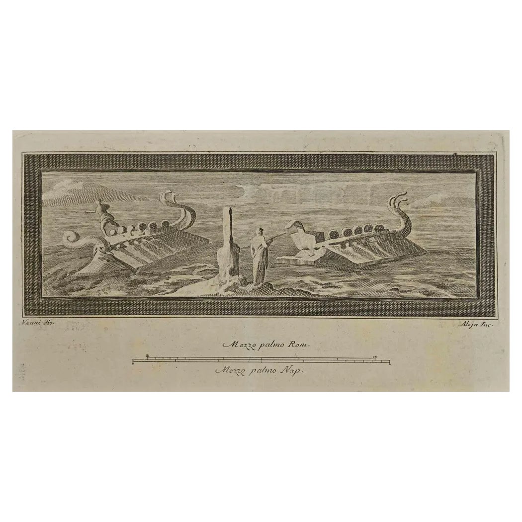 Giuseppe Aloja, Ancient Roman Scene Herculaneum, Etching, 18th Century ...