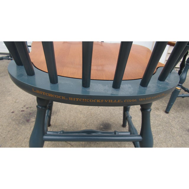 1980s Hitchcock Blue Farmhouse Dining Room Kitchen Chairs- Set of 6 ...