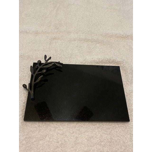 Vintage Michael Aram Modern Granite Golden Olive Branch Stand /Base ...