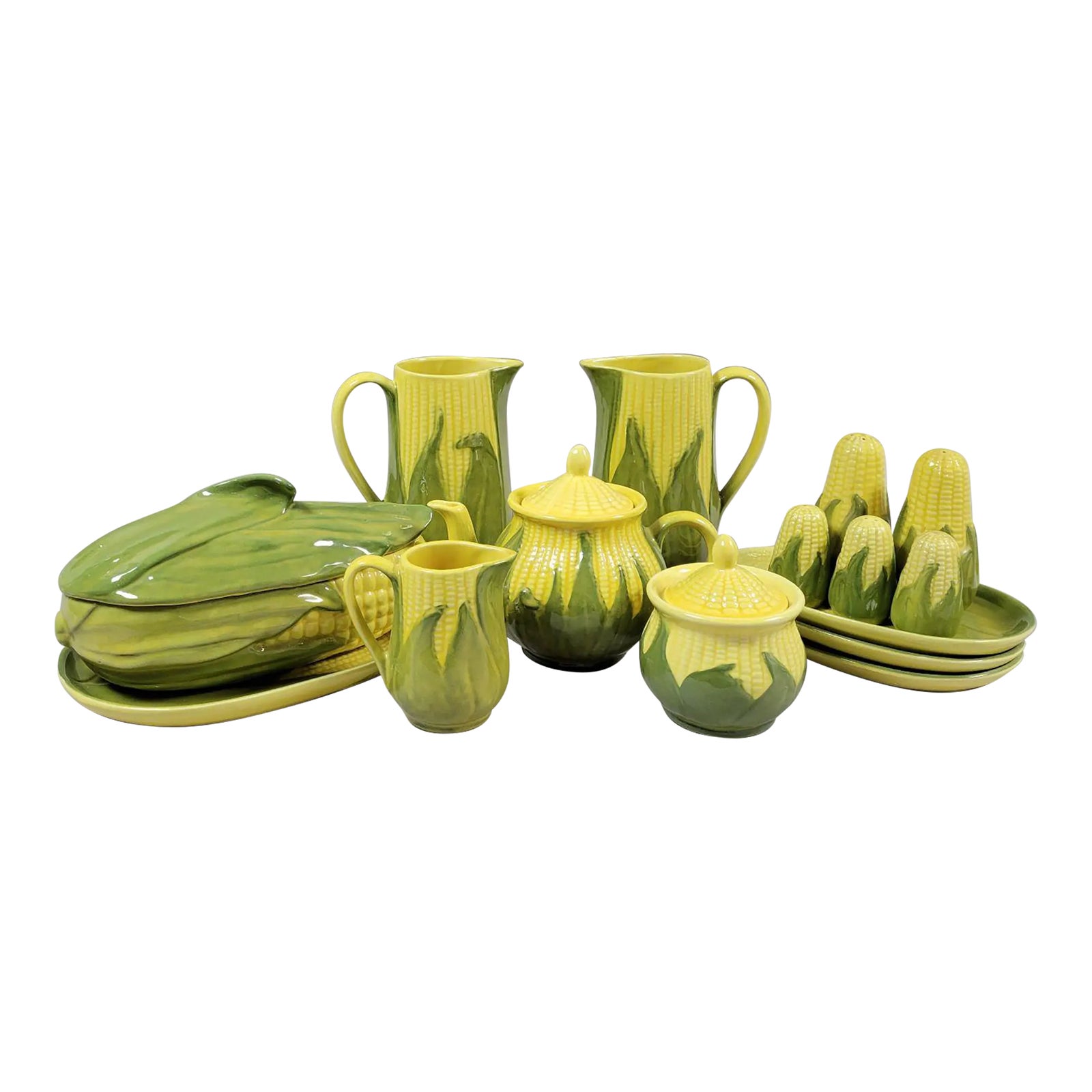Shawnee Corn King Teapot Plates Casserole Sugar Creamer Pitcher - 18pcs ...