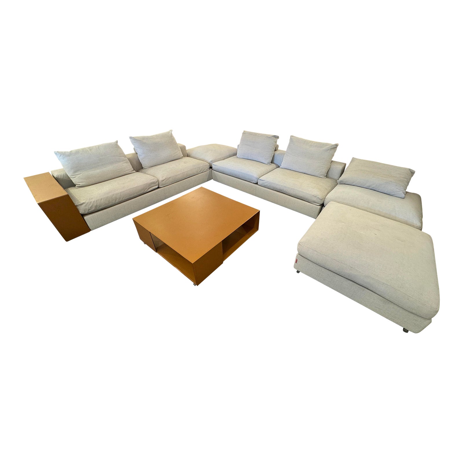 Flexform Groundpiece Sectional Plus Coffee Table , Six Piece | Chairish