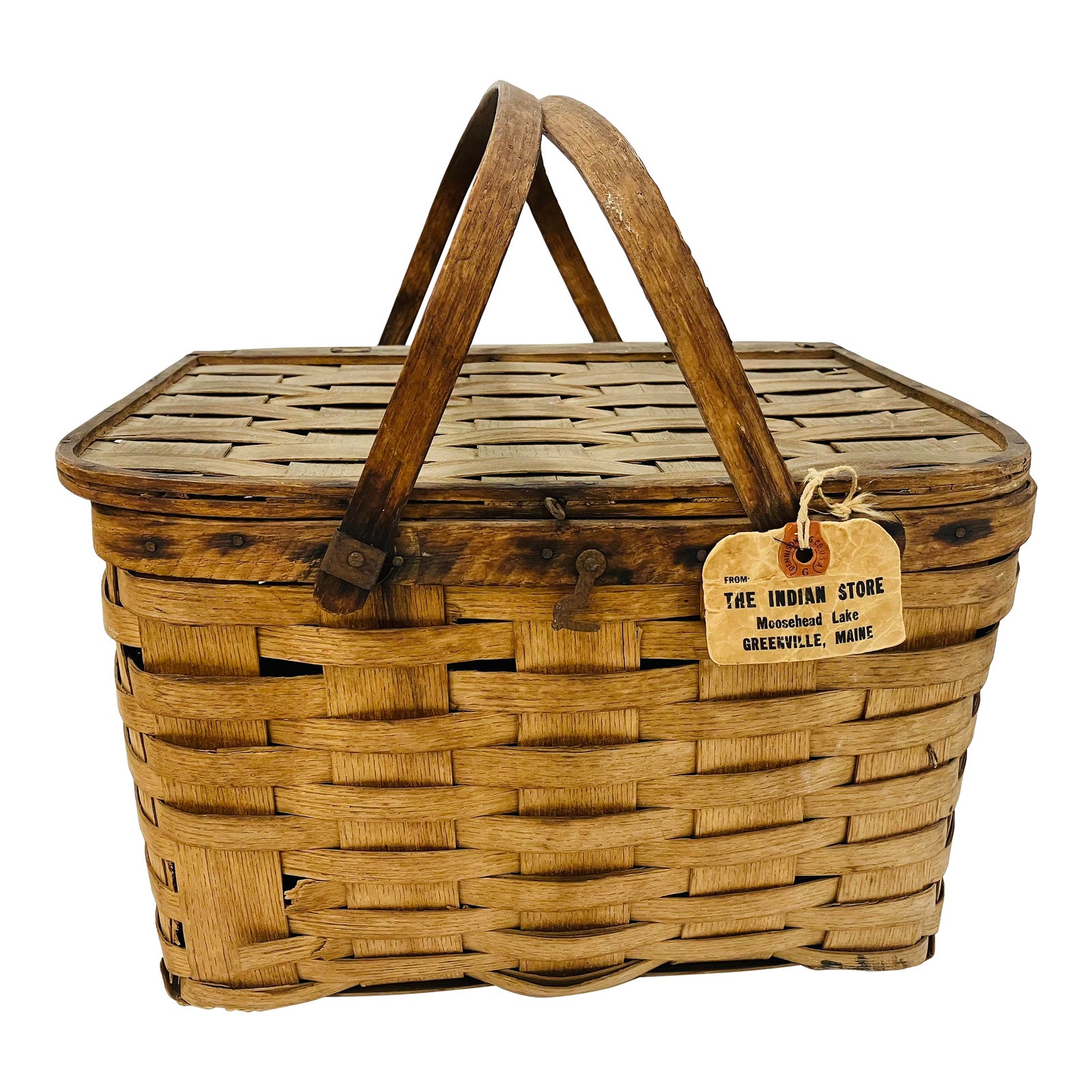 1920s Double Pie Basket Moosehead Lake, Maine | Chairish
