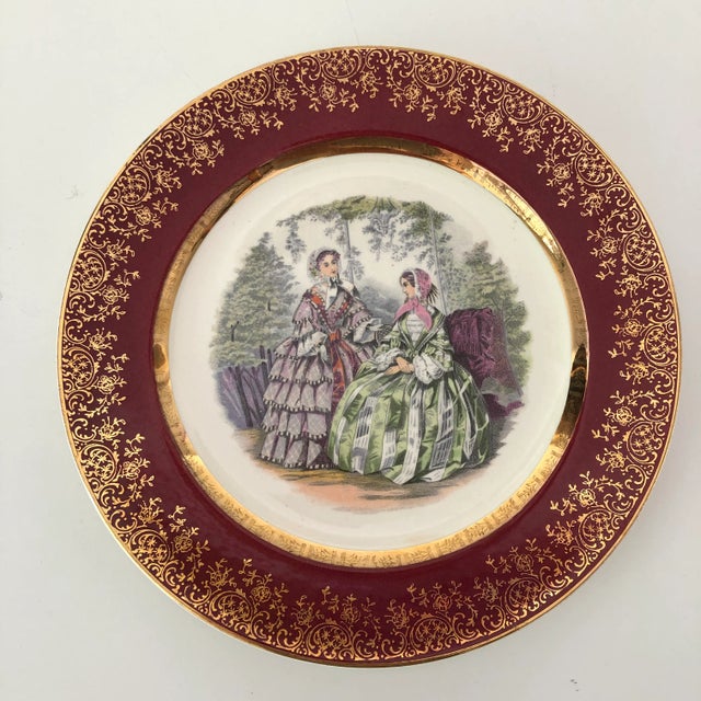 1950s Vintage Victorian Style "Nasco 23 K Gold" China Plate | Chairish