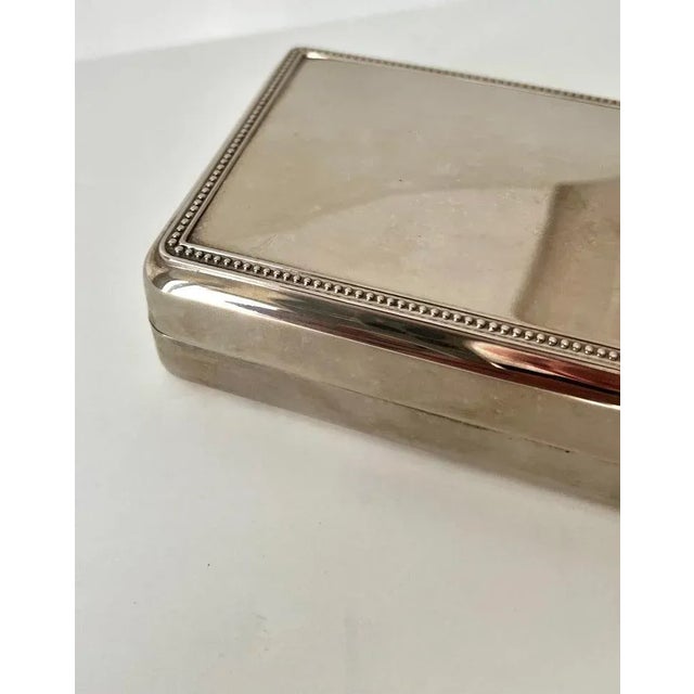 Silver Plate Box with Blue Interior | Chairish