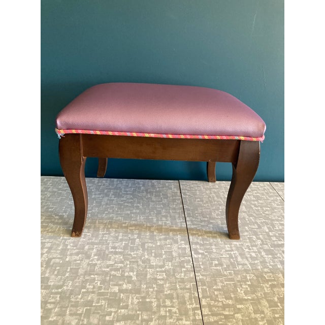 1960s Vintage Pink Petite Footstool | Chairish