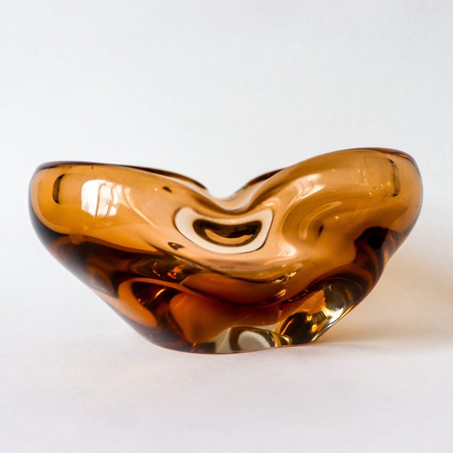 Vintage Glass Ashtray by Josef Hospodka Czechoslovakia | Chairish