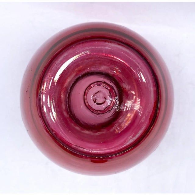 Vintage Cut to Clear Ruby Red Flashed Glass Ginger Jar- Grape Vine ...