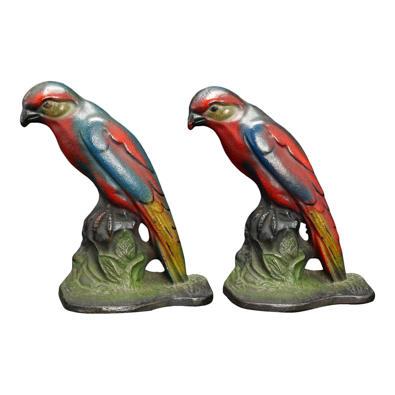 1920’s Cast Iron Parrot Bookends - a Pair | Chairish