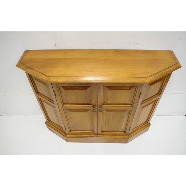 Conant Ball Maple Wood Hall Console Table Cabinet and Wall Mirror ...