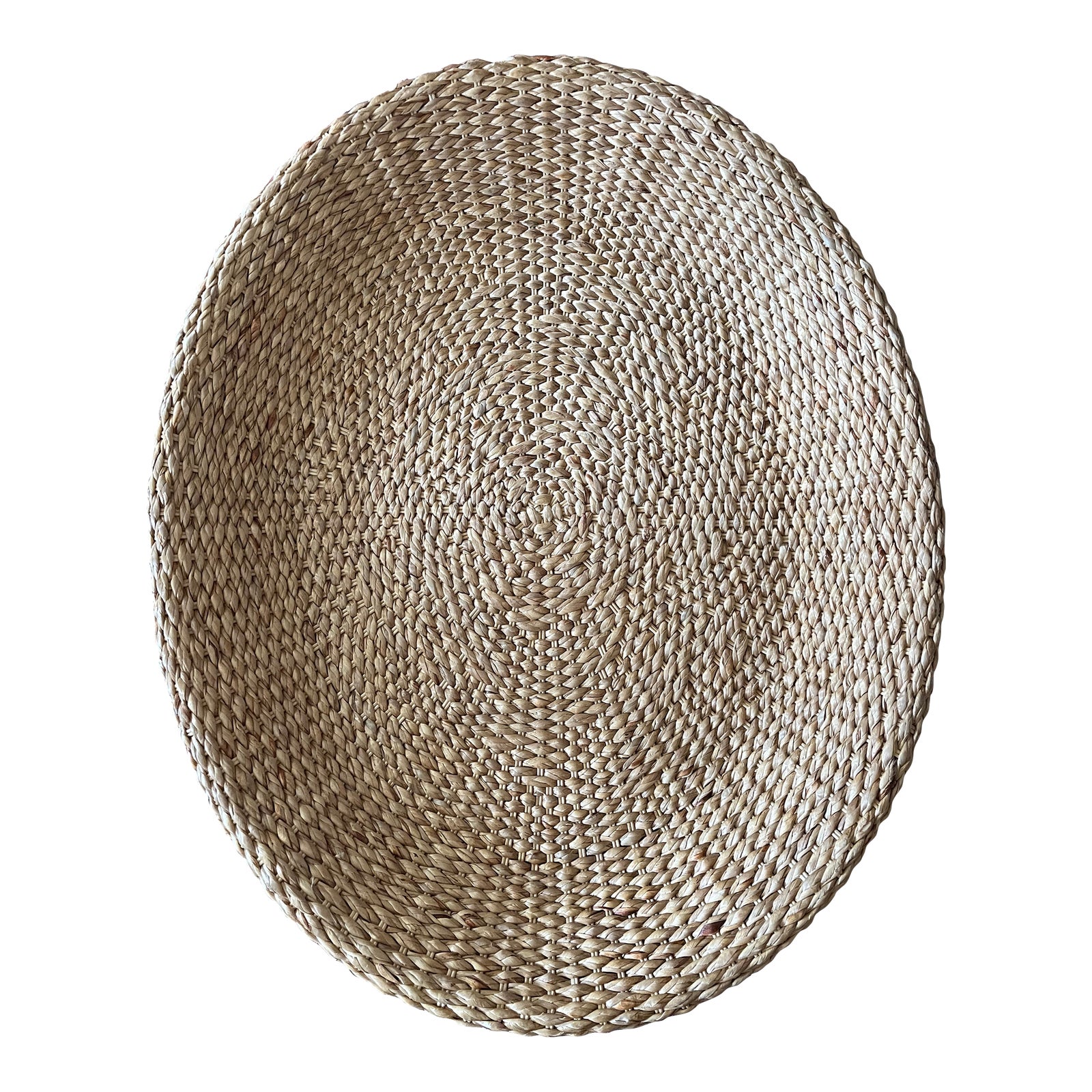 21st Century Large Tozai Home Hyacinth Woven Wicker Tray Basket | Chairish