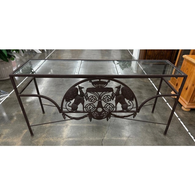 Hollywood Regency Wrought Iron Console Table & Matching Mirror-A Pair ...