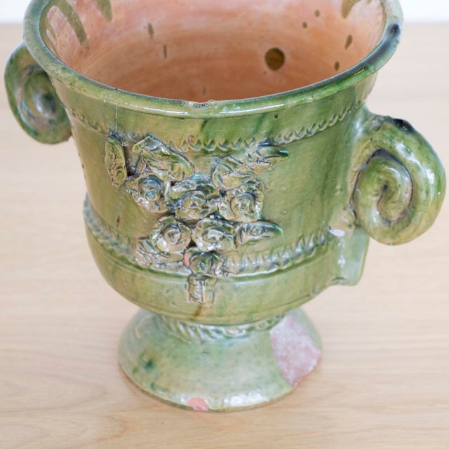 1950s Traditional Spanish Green Ceramic Pot | Chairish